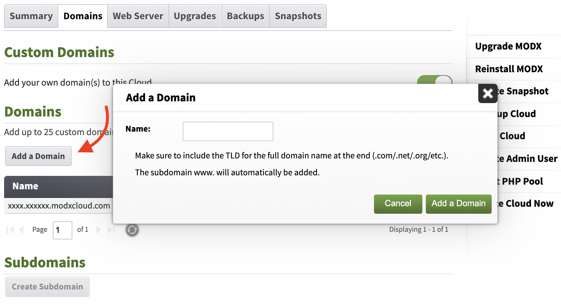 Manage Your Clouds – MODX Cloud Support